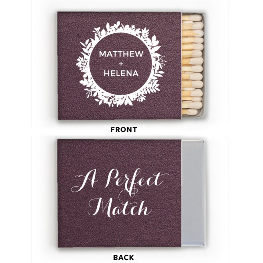 Custom Wedding Matches With Names, Personalized Wedding Favor, Custom ...