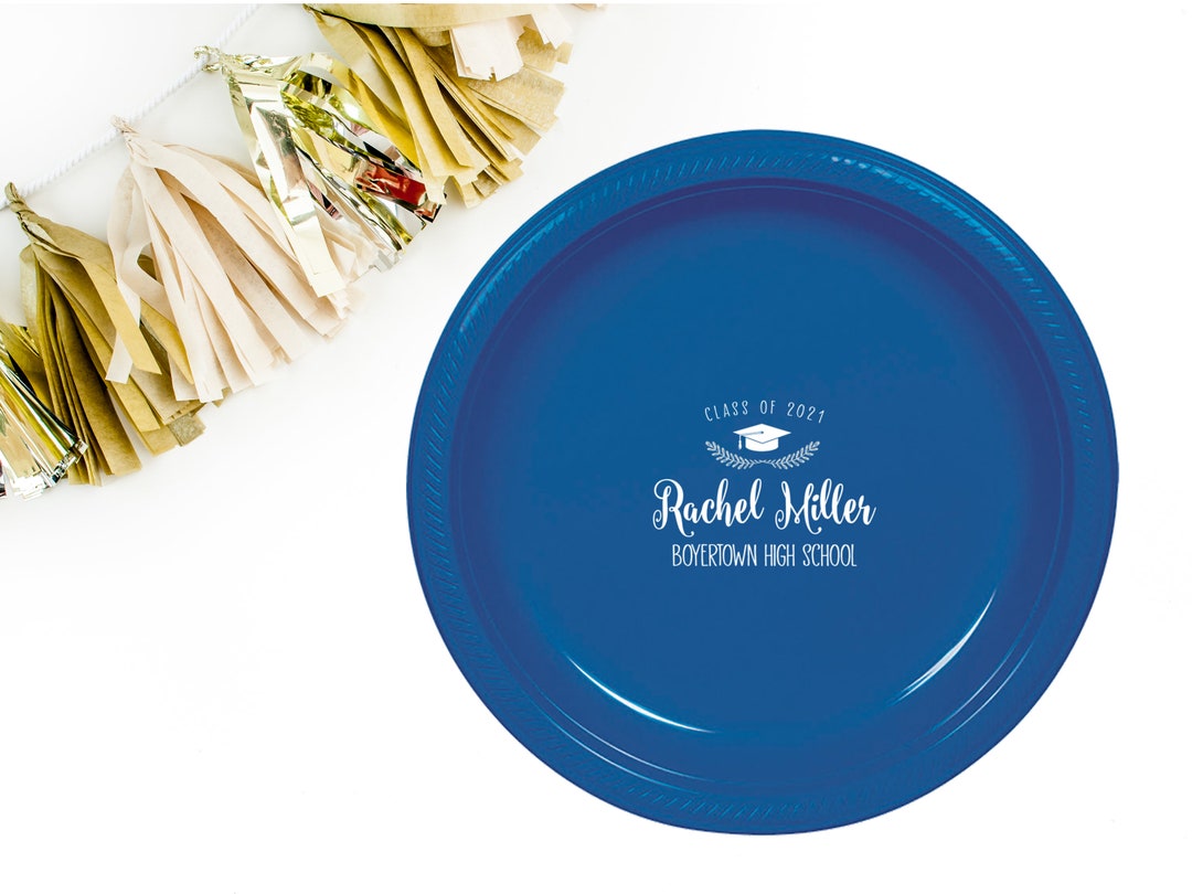 Custom Printed Party Plates, Personalized Graduation Party Printed ...