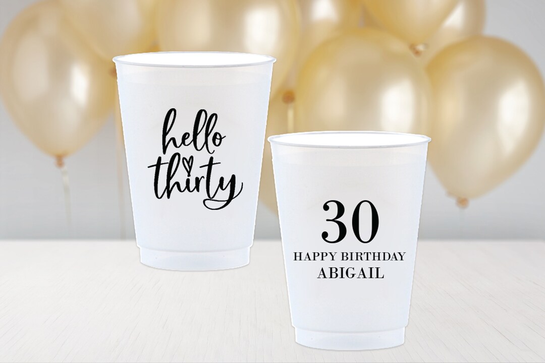 30th Birthday Cup, 30th Birthday Party, Cheers to 30 Years, Frosted ...