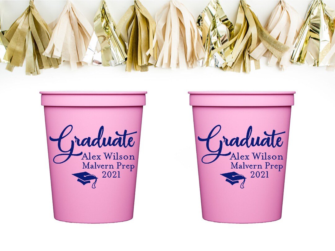 Graduation Cap Cups, Graduation Tassel, Printed Party Cups, Party ...