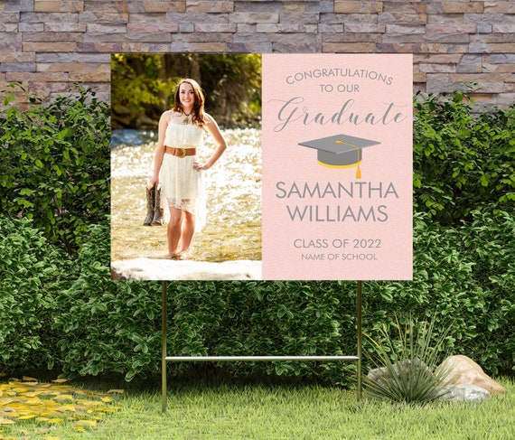 Graduation Yard Sign With H-stake Personalized Outdoor High | Etsy