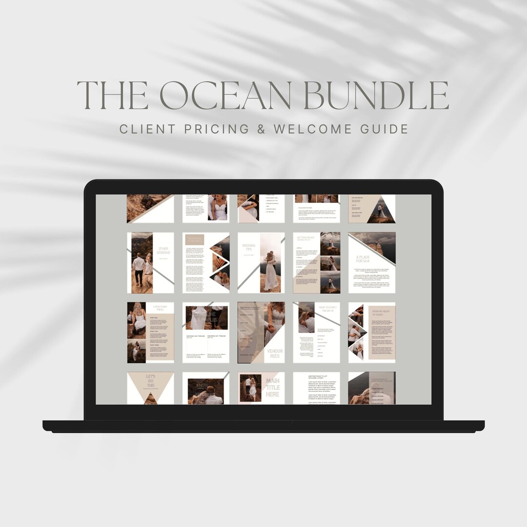 Ocean Bundle // Client Pricing & Welcome Guide Templates - Etsy