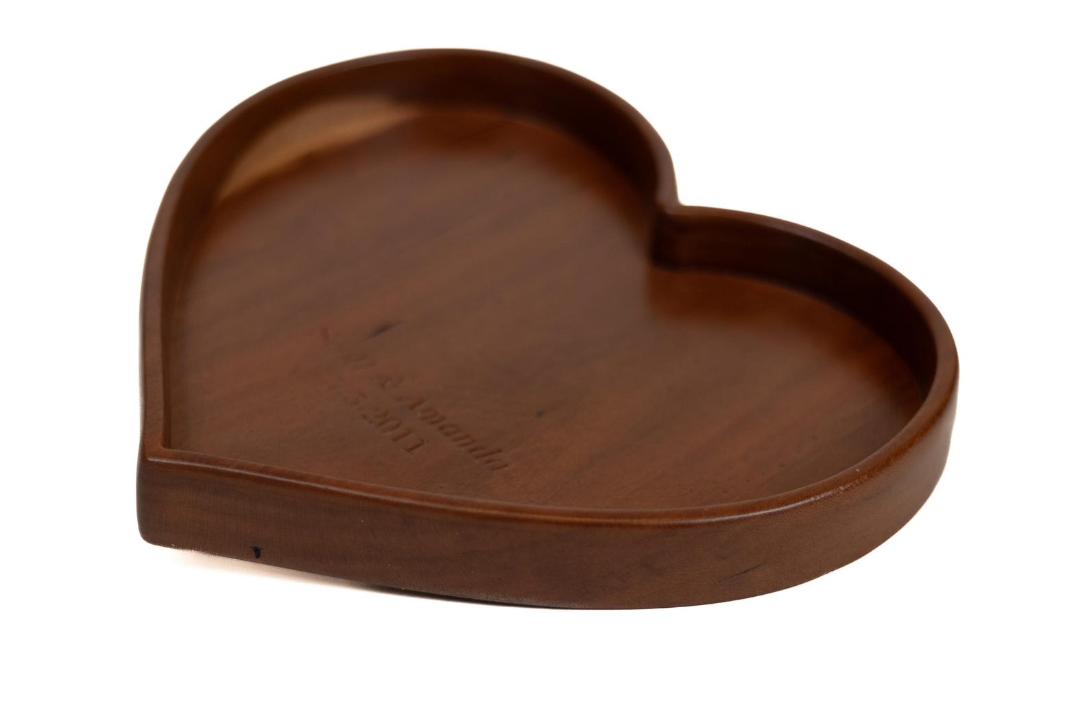 Walnut Heart-shaped Catch-all Tray Personalized for Women - Etsy