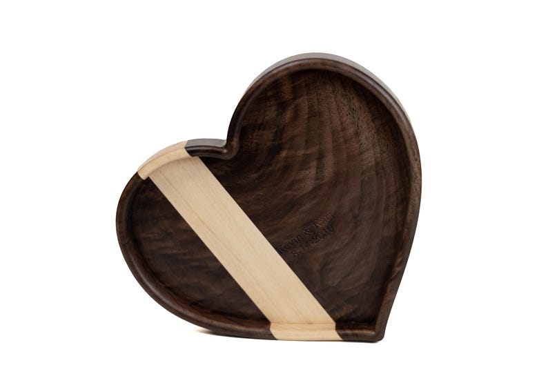 Walnut Heart-shaped Catch-all Tray Personalized for Women - Etsy