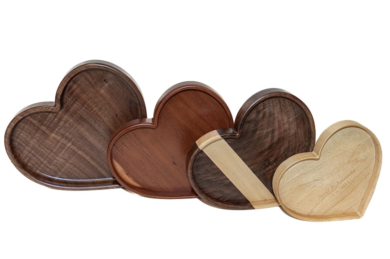Walnut Heart-shaped Catch-all Tray Personalized for Women - Etsy