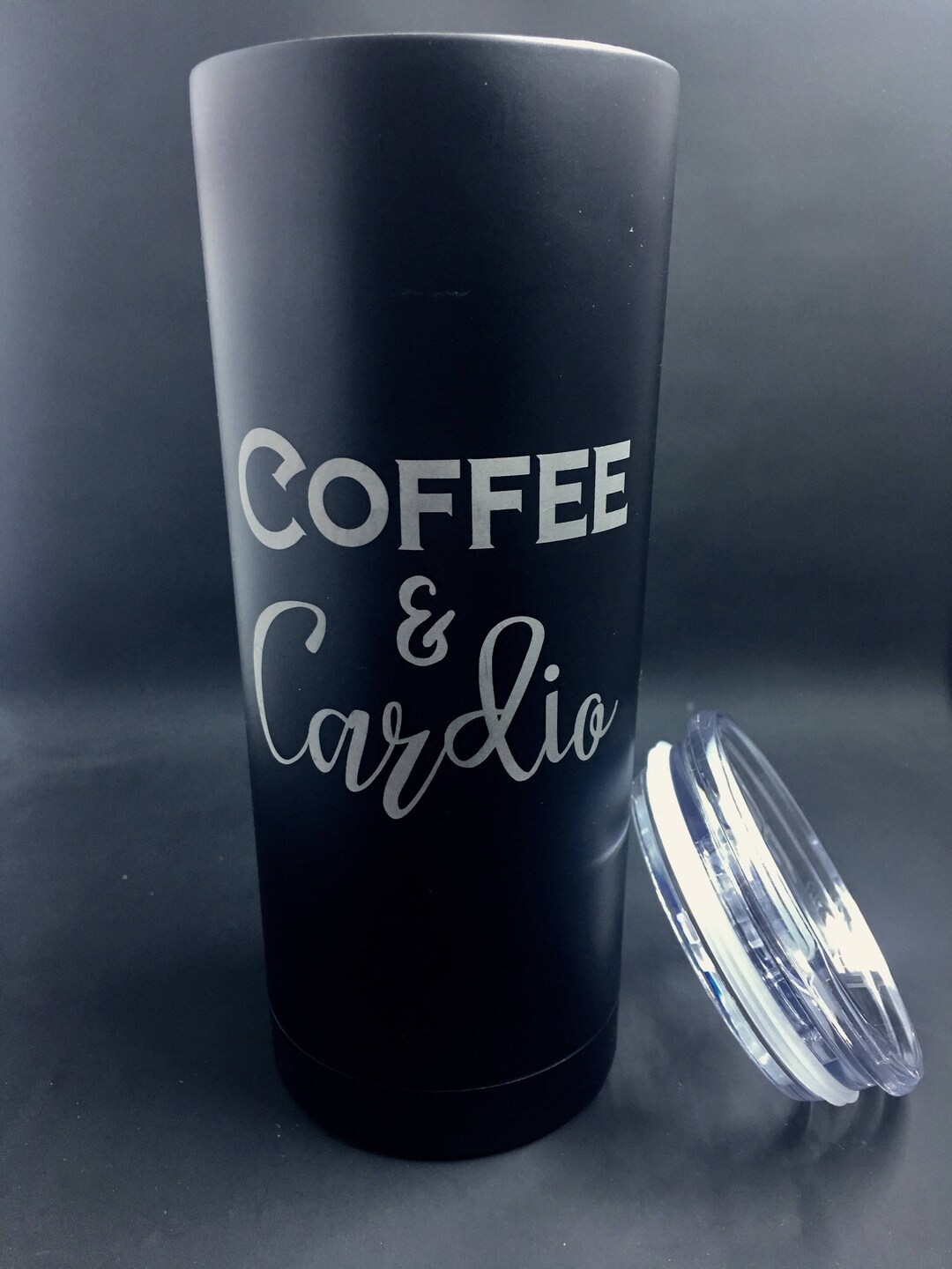 Coffee and Cardio Etched Coffee Cup Etched Tumbler Stainless Steel ...