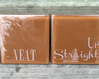 Etched Glass Coasters Coasters Glass Coaster Set of 4 | Etsy