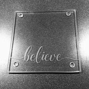 Etched Glass Coasters Coasters Glass Coaster Set of 4 Coasters Glass ...