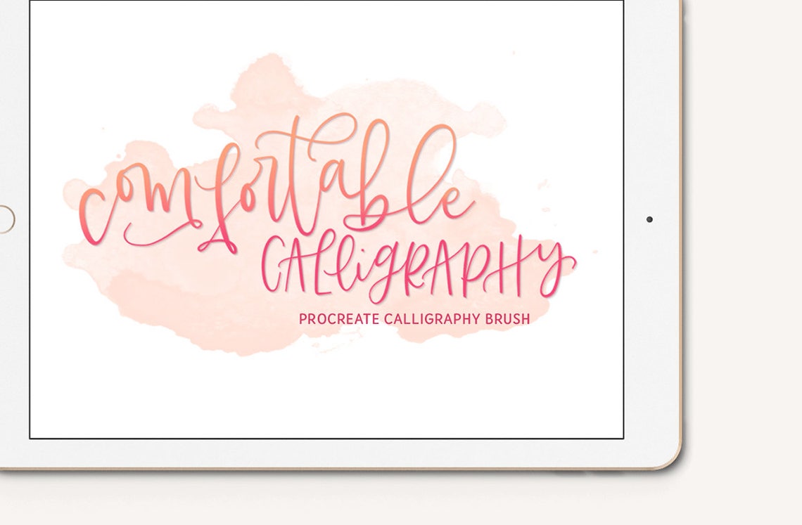 Comfortable Calligraphy Procreate Brush iPad Pro Digital Lettering - Etsy