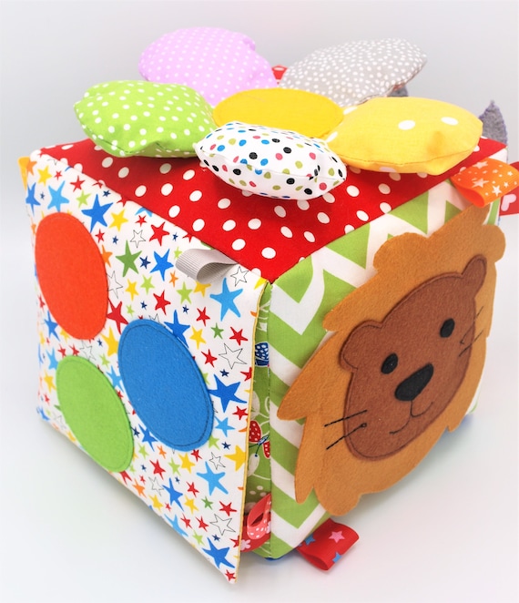 Large Baby Soft Activity Cube Handmade Soft Activity Cube | Etsy