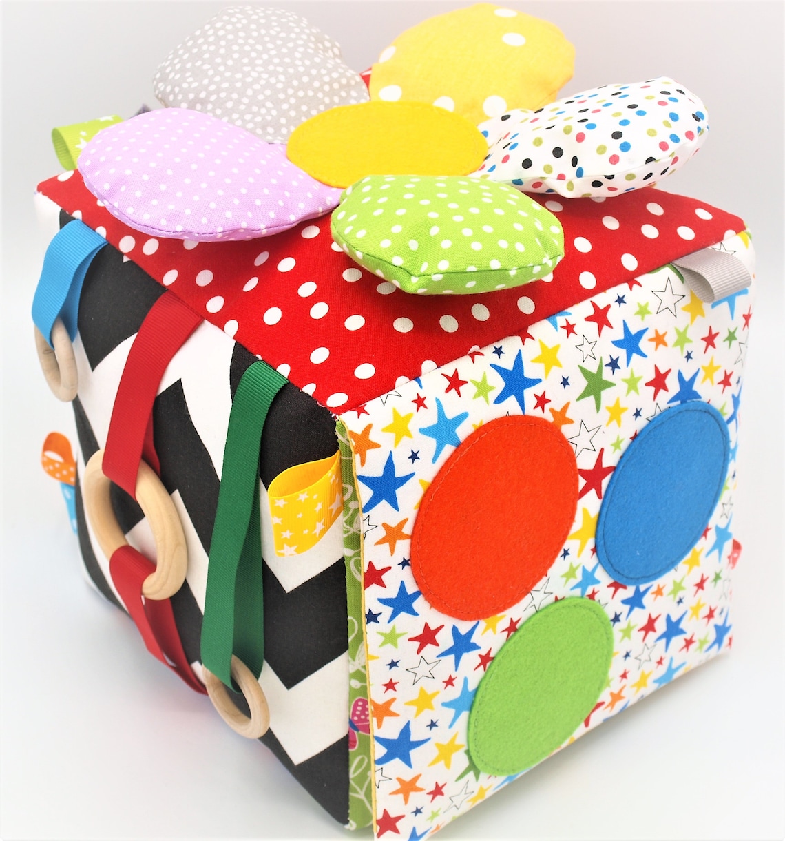 Large Baby Soft Activity Cube Handmade Soft Activity Cube | Etsy