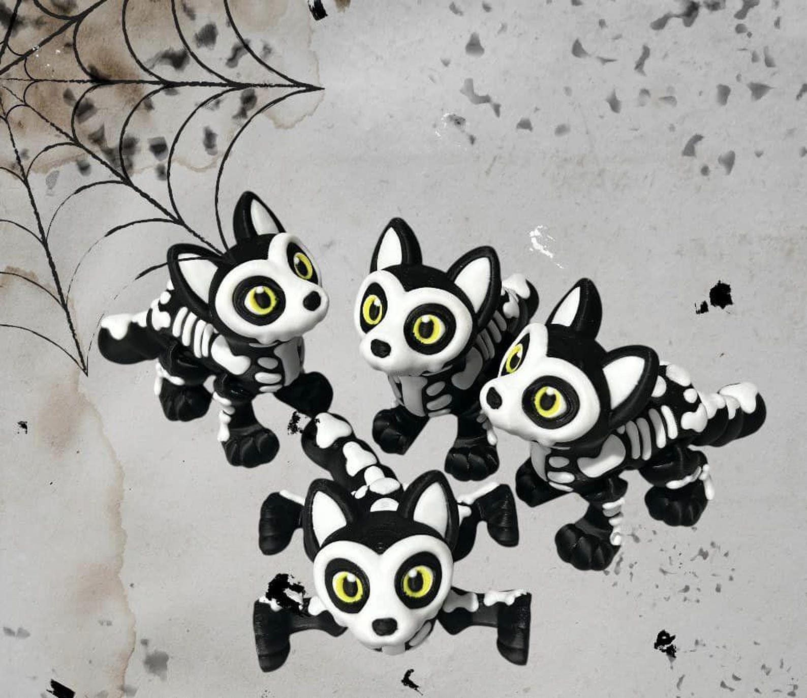 Skelly Skeleton Cat Fidget Articulated 3D Printed Figure Figurine - Etsy