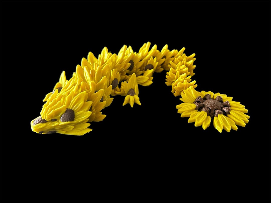 Sunflower Dragon Fidget Articulated 3D Printed Figure Figurine - Etsy