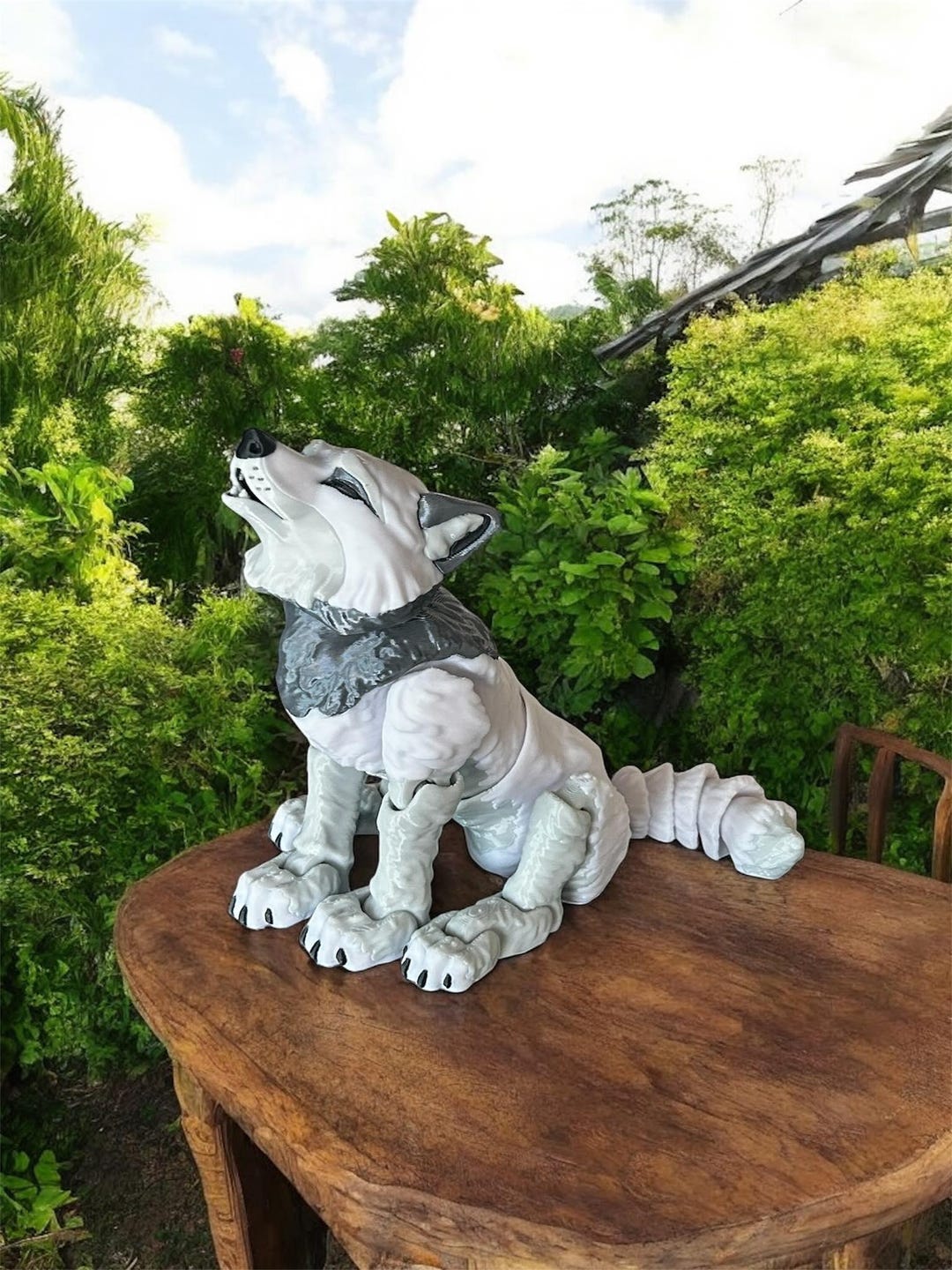 Howling Wolf Articulated 3D Printed Figure Figurine - Etsy
