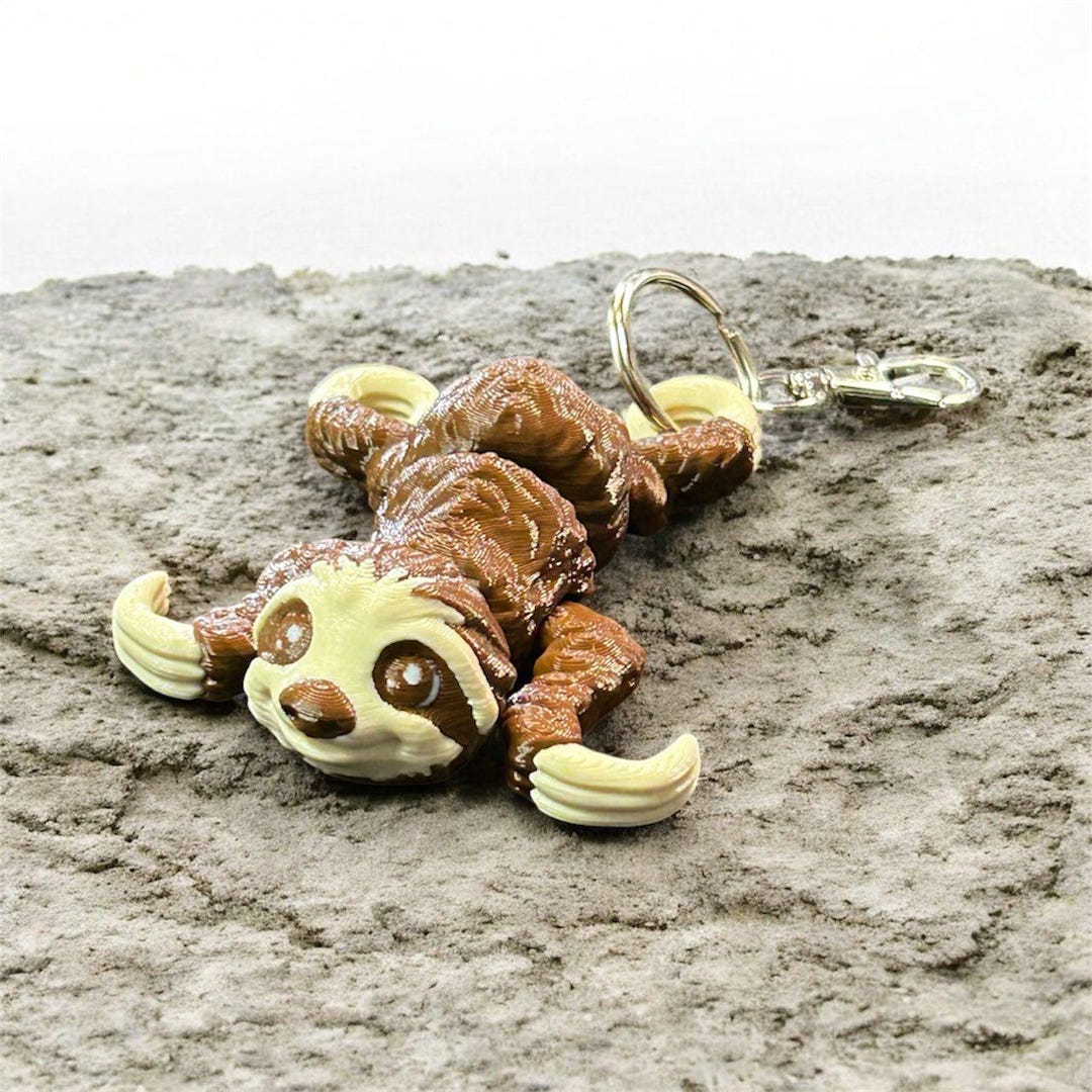 Sloth 3D Printed Keychain Bag Hanger Pendant - Etsy