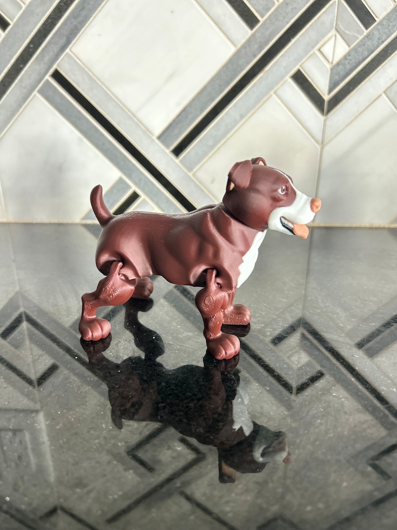 Pit Bull Terrier Dog Puppy Articuated 3D Printed Fidget Figurine Figure ...