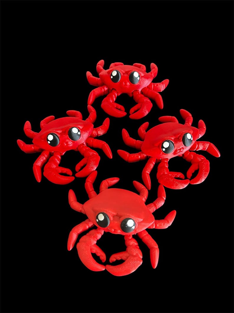 Crab Fidget Articulated 3D Printed Figure Figurine - Etsy