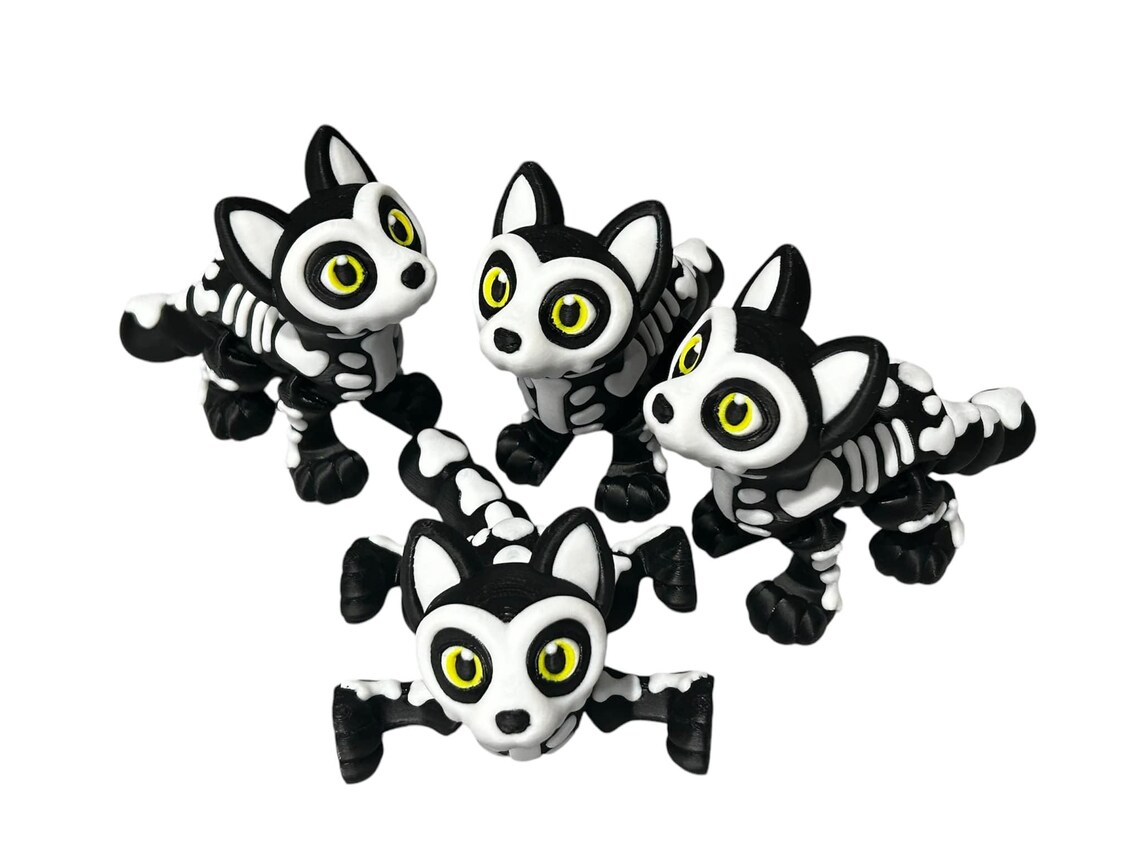 Skelly Skeleton Cat Fidget Articulated 3D Printed Figure Figurine - Etsy
