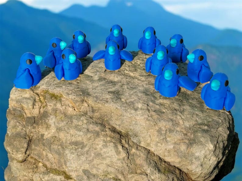 Mini Blue Bird Bluejay Fidget Figurine Figures 3D Printed - Etsy