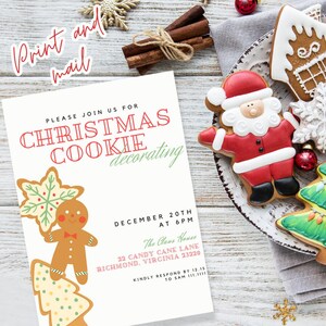 Editable Holiday Cookie Party Invitation, Digital Christmas Cookie ...