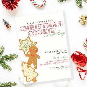 Editable Holiday Cookie Party Invitation, Digital Christmas Cookie ...