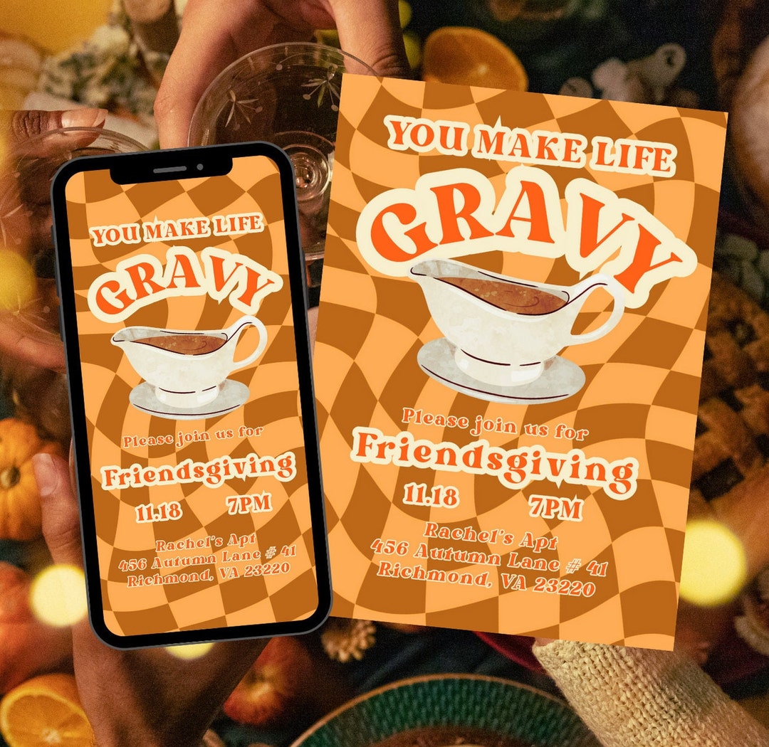 Editable Friendsgiving Invitation, Digital Invite With Bonus Printable ...