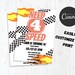 Editable Need 4 Speed Birthday Invite Fourth Birthday - Etsy