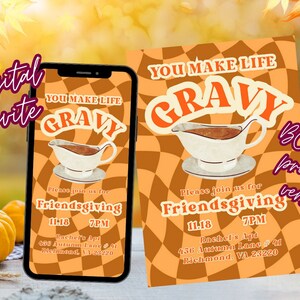 Editable Friendsgiving Invitation, Digital Invite With Bonus Printable ...