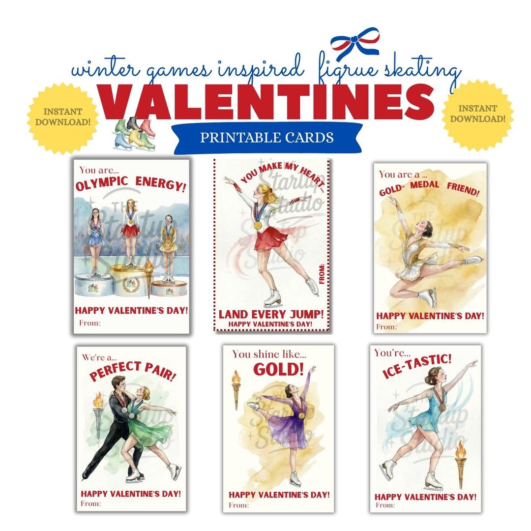 Winter Games Figure Skating Cards Olympic-inspired Ice Skating ...
