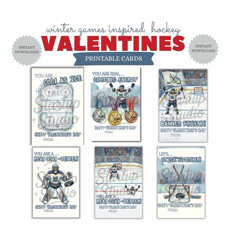 Winter Games Inspired Hockey Valentines Printable Hockey Valentine ...