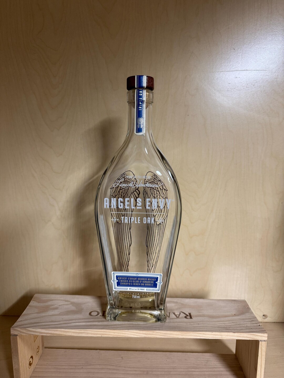 Empty Angels Envy Bourbon Bottle With Cork: Bar Cart Decor, Upcycling ...