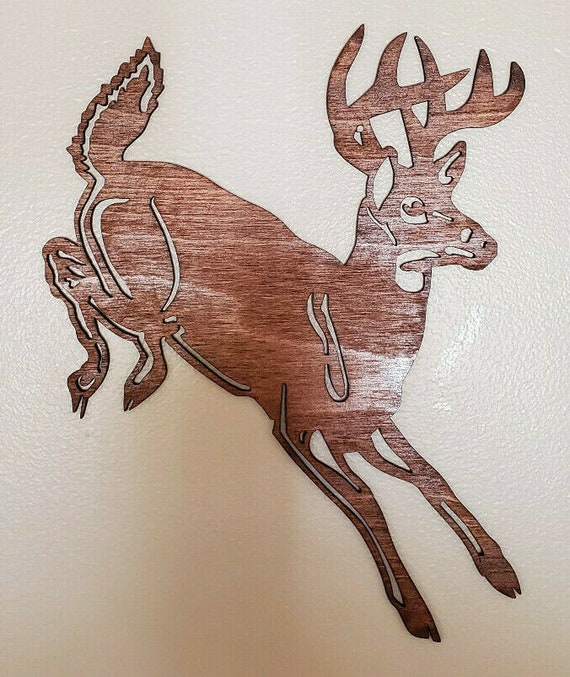 Whitetail Buck Jumping Laser Cut Out Picture Mirror Wall | Etsy