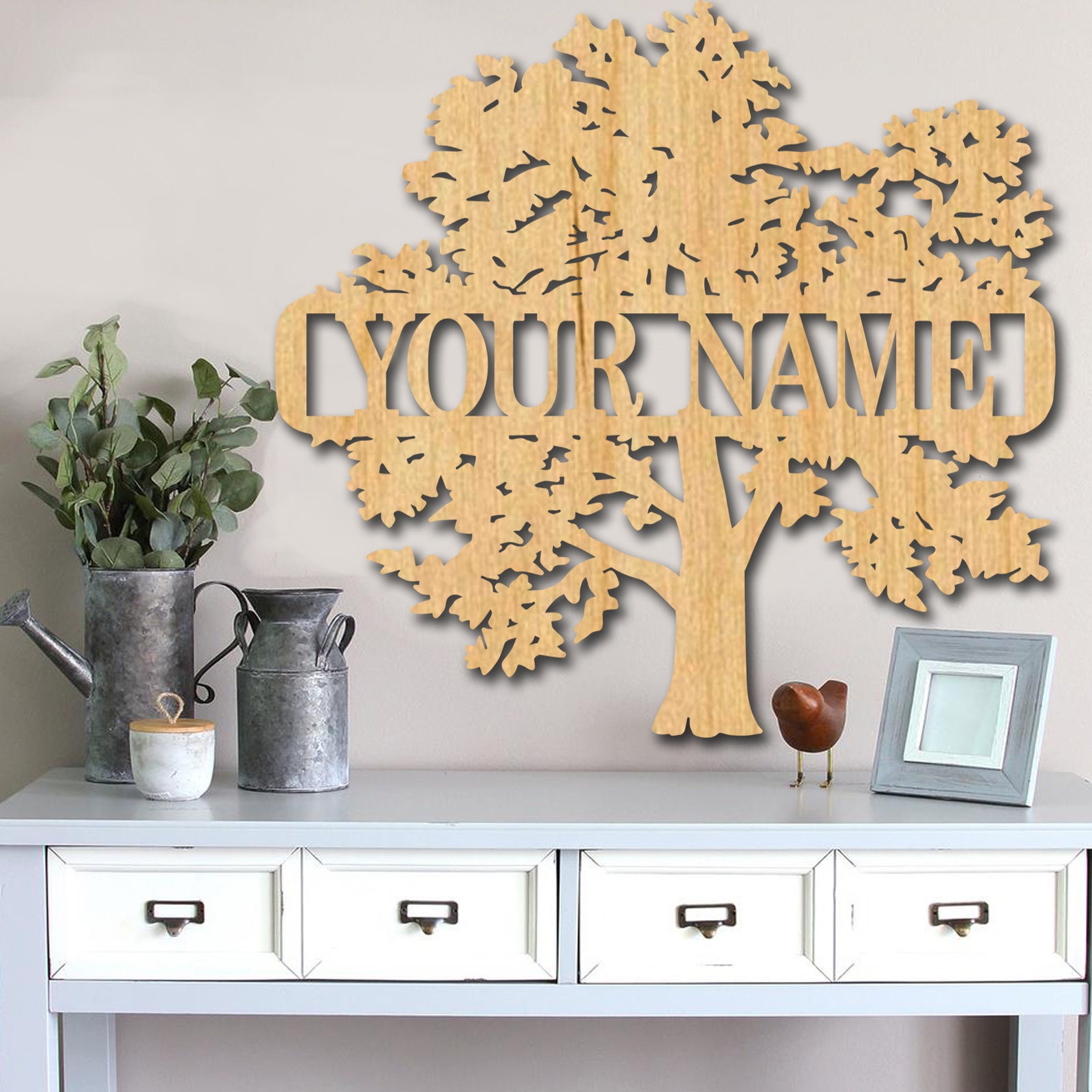 Personalized Family Tree Sign Laser Cut Out Picture Mirror | Etsy