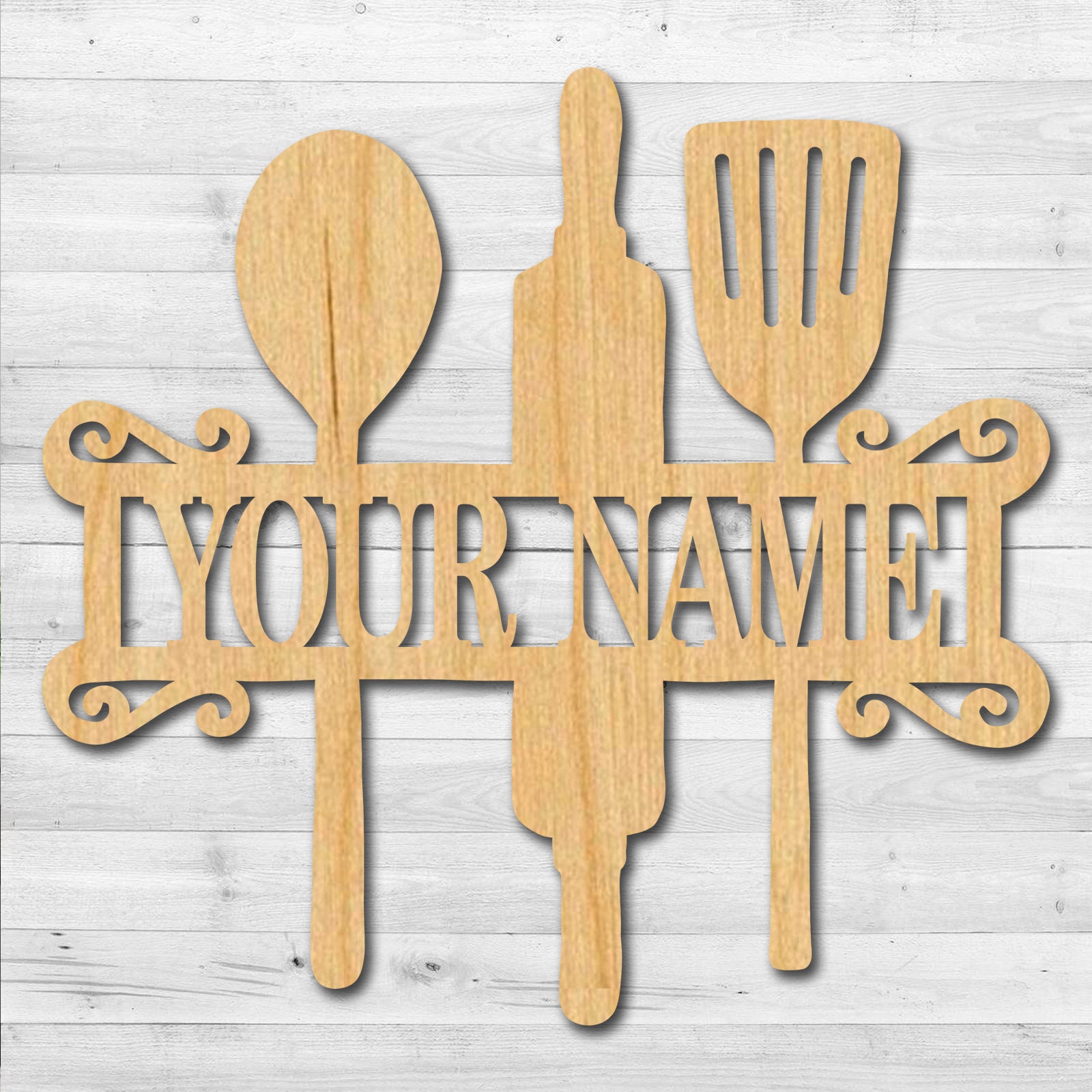 Personalized Kitchen Sign Laser Cut out Picture Mirror wall | Etsy