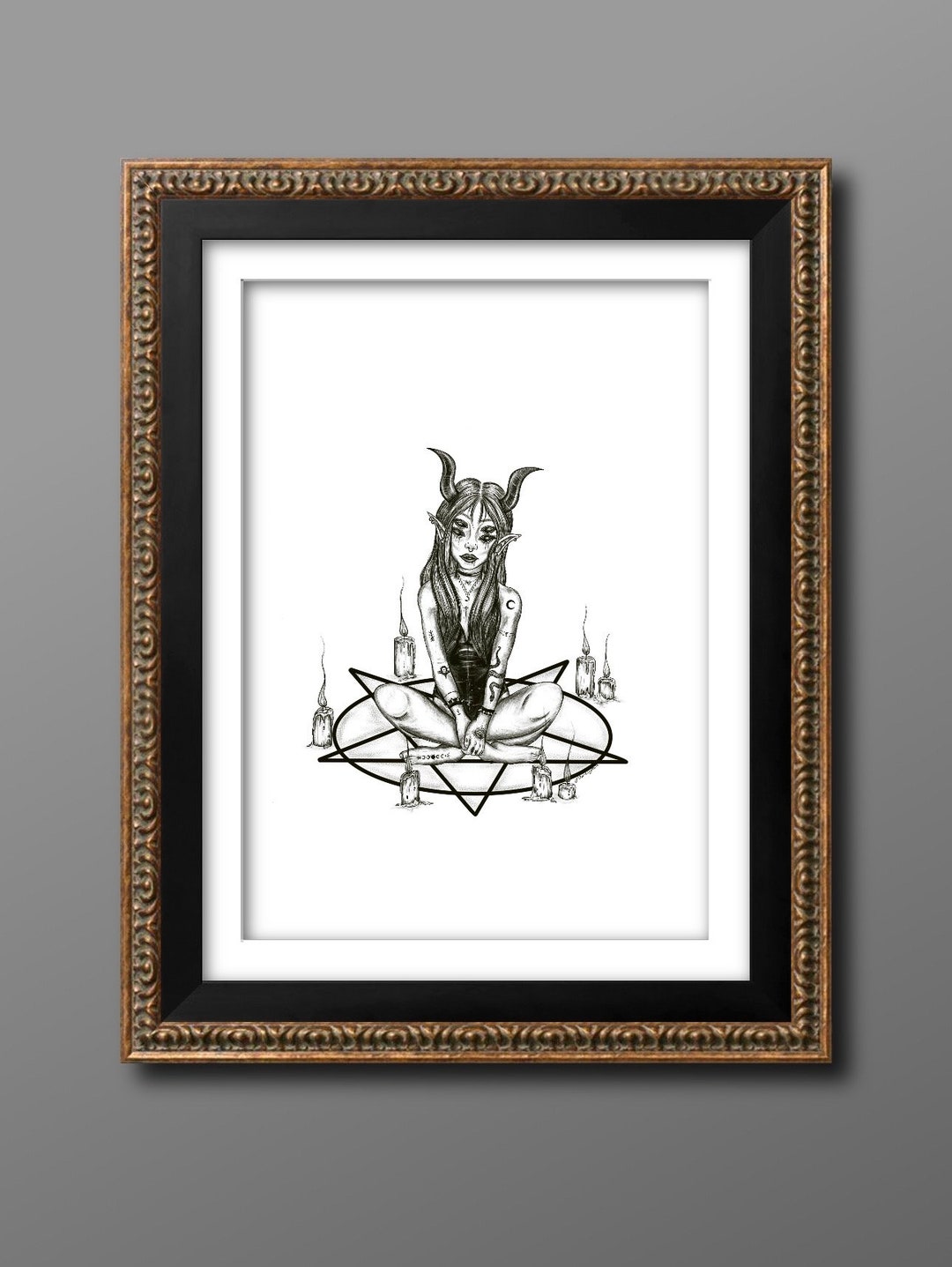 Illustrated Spellbound Tattoo Witch Gothic Wall Art Print - Etsy