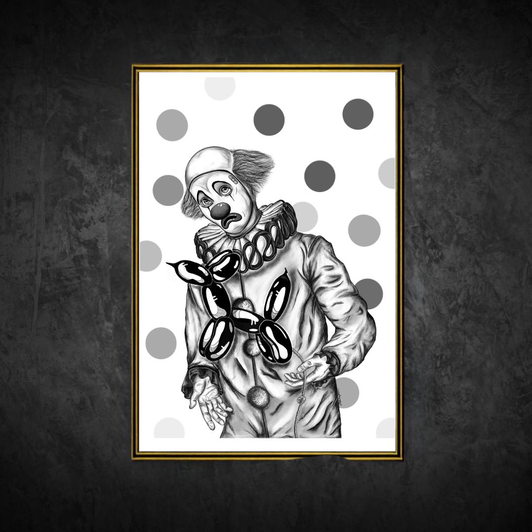 Illustrated A4 Tragic Clown the Sims 4 Wall Art Print - Etsy