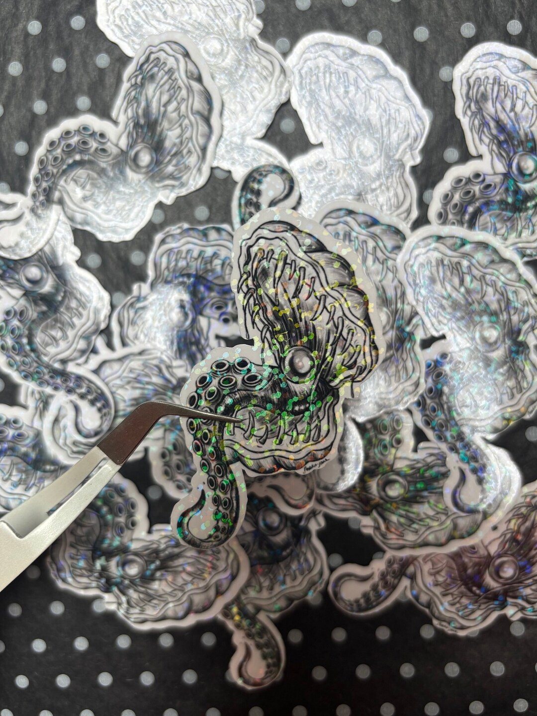 Weird Octopus Tentacle Clam Monster Gothic Steampunk Holographic ...