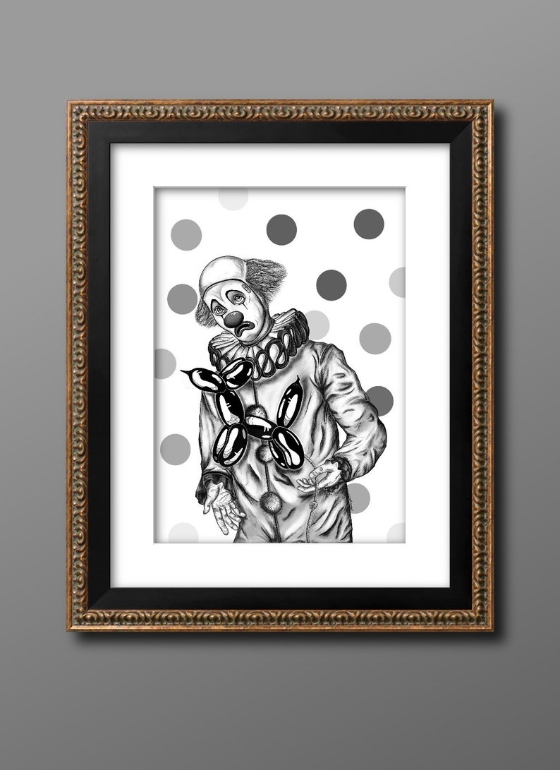 Illustrated A4 Tragic Clown the Sims 4 Wall Art Print - Etsy