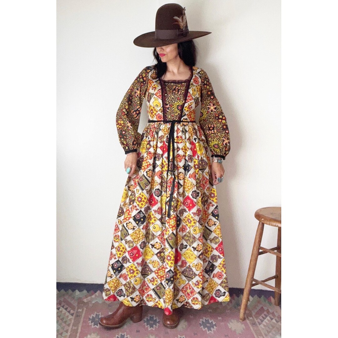 Vintage Candi Jones Cottage Core Maxi Dress as is / 1960s Prairie ...