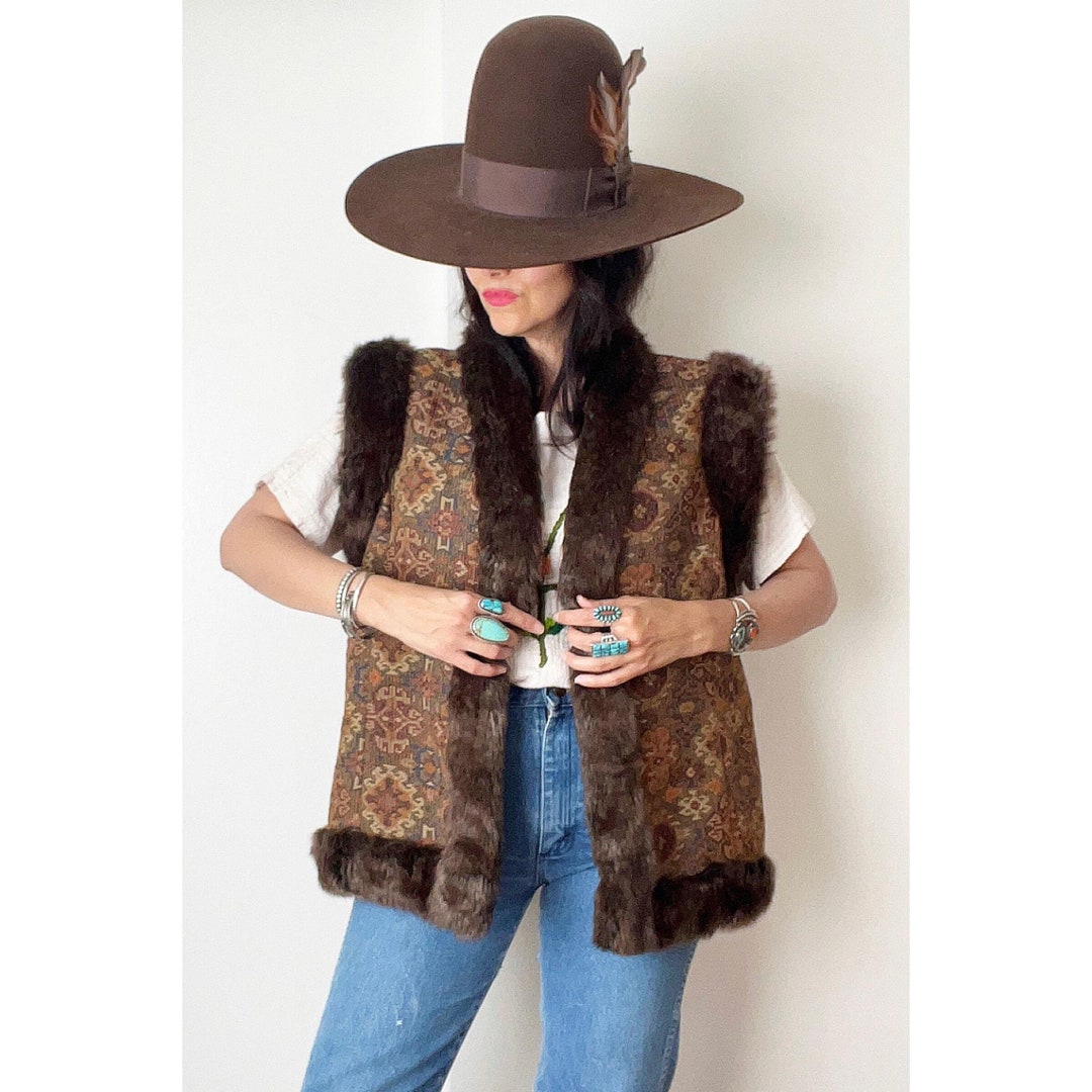 Vintage Tapestry Penny Lane Vest / Afghan Style Kilim Vest / Bohemian ...