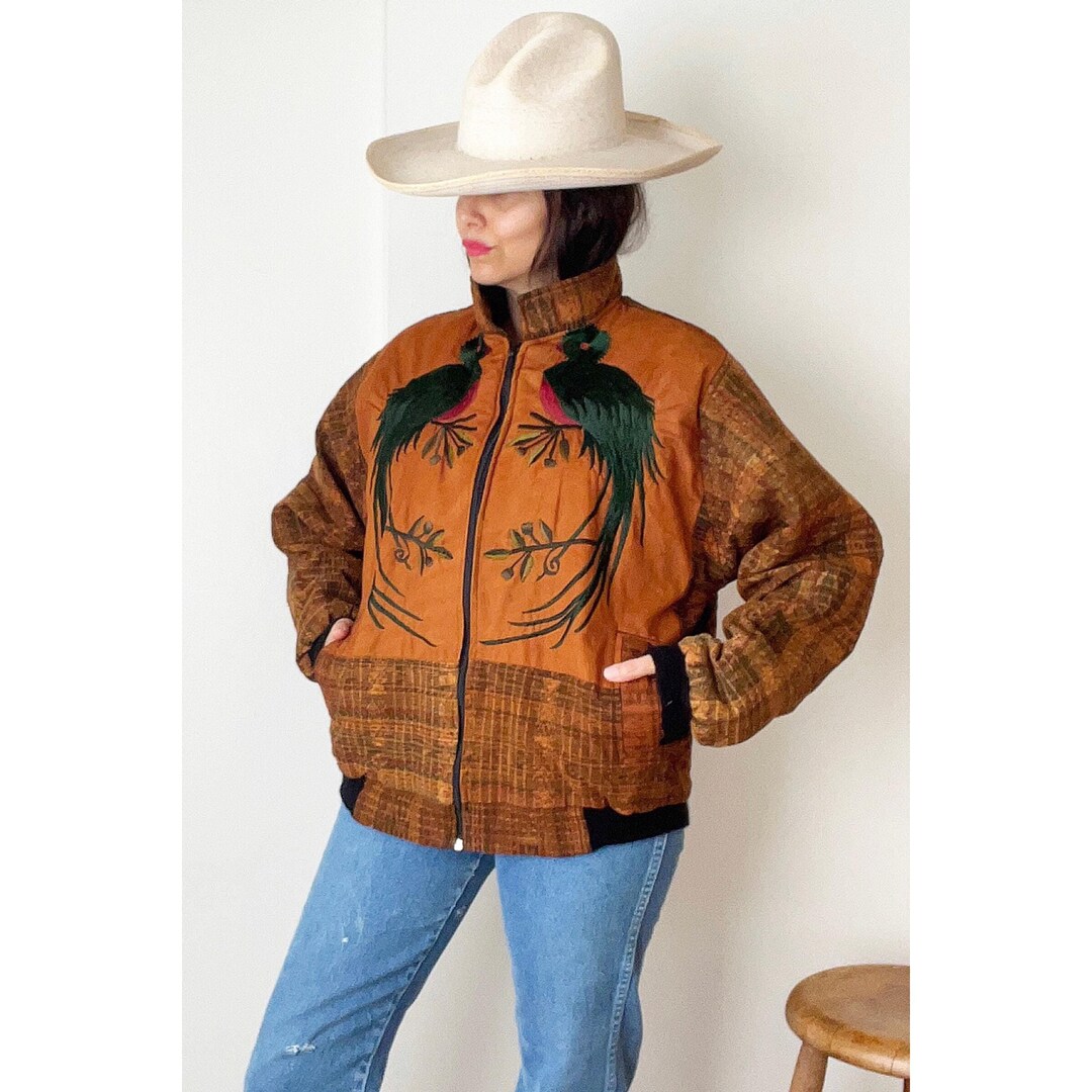 Vintage Guatemalan Ikat Jacket / Embroidered Bomber Folk Jacket / M ...