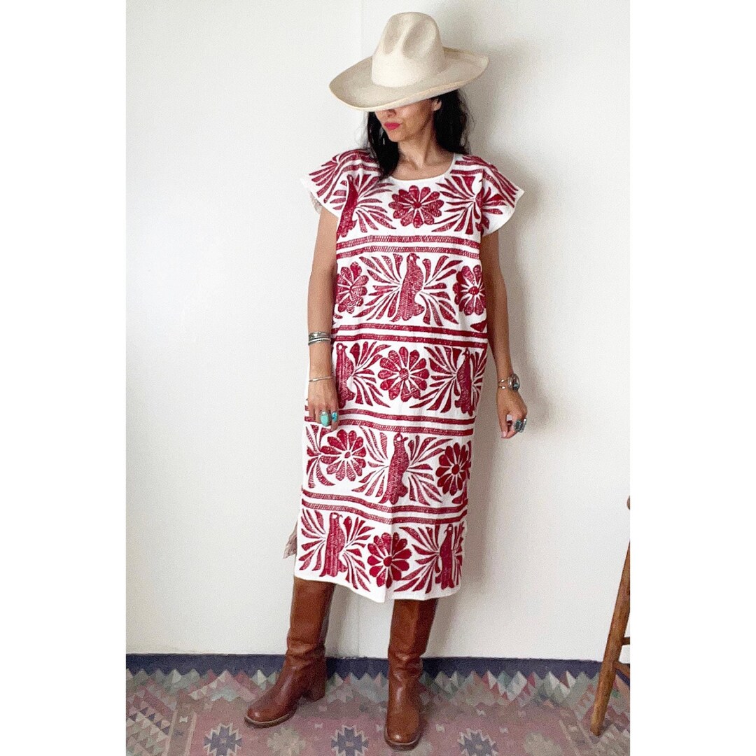 Vintage Oaxacan Huipil Dress / Cross Stitched Embroidered Mexican Huipil / S / M / - Etsy