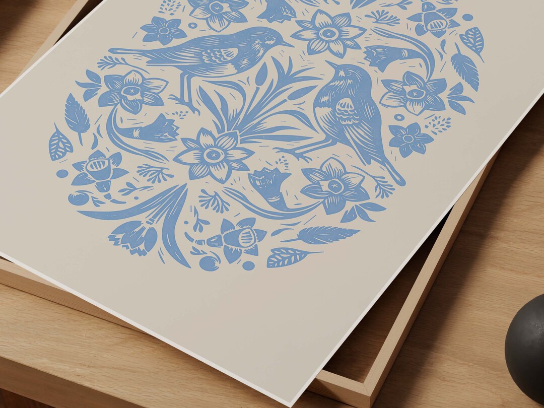 March Birth Flower Art Print Floral Motif Boho Wall Art & Birthday Gift ...