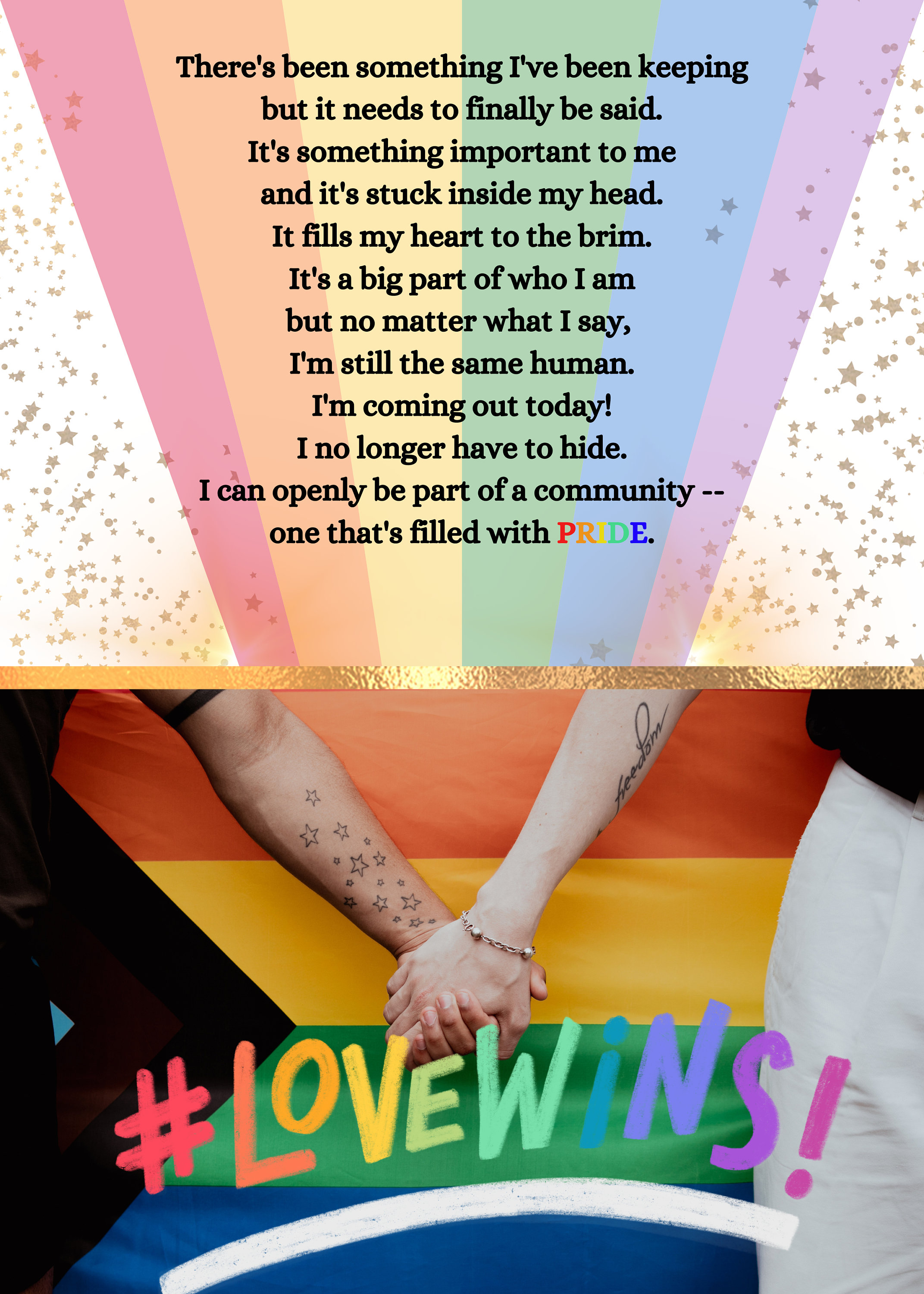 PRIDE Poem, Card, Customizable Template, Coming Out, Gay, LGBTQ, Letter ...