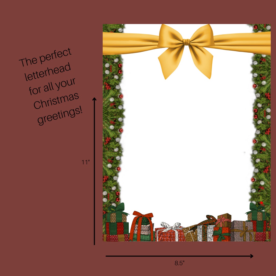 Christmas Letterhead Template, Christmas Card, Letter, Personalized ...