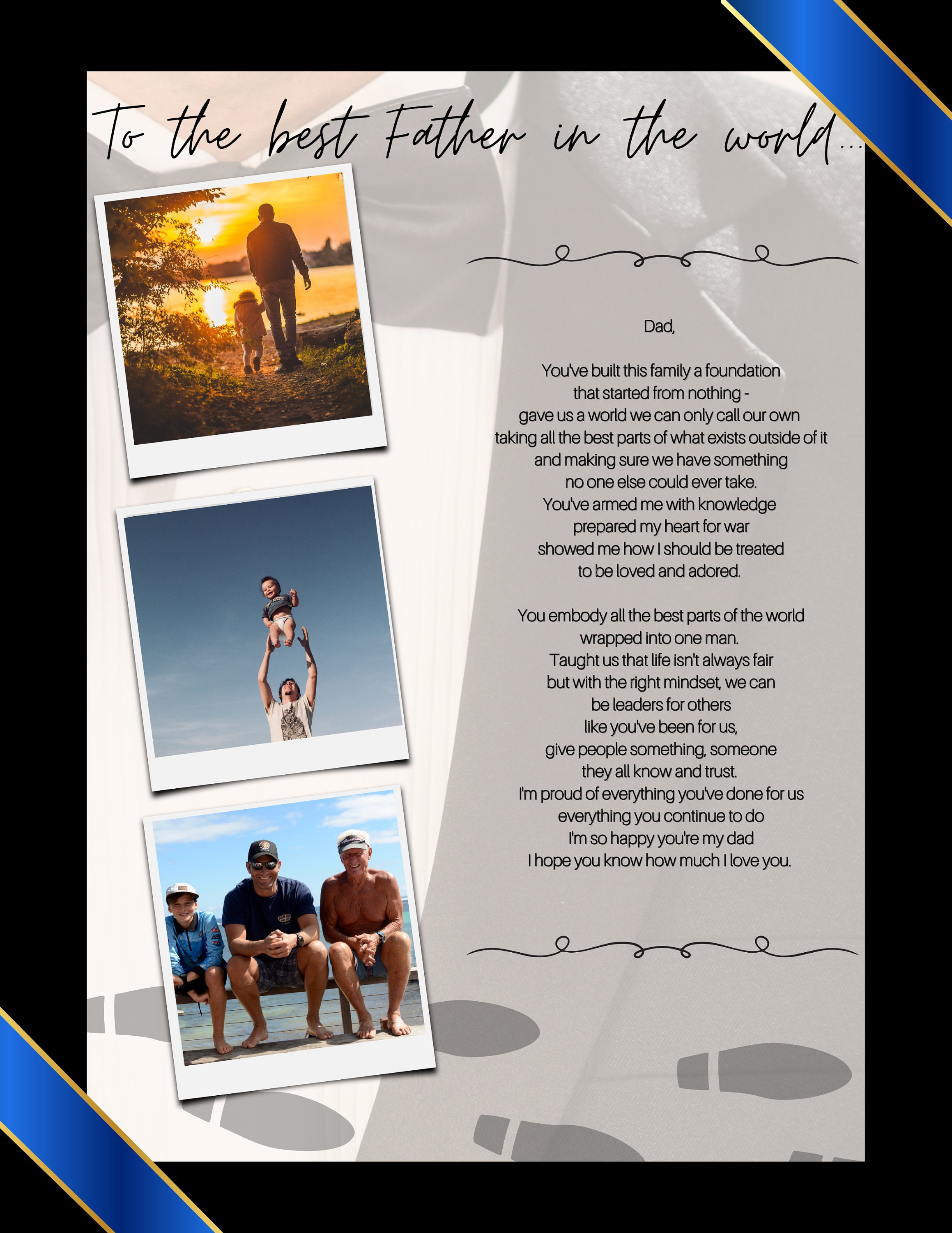 Father's Day Card, Poem, Customized, Heartfelt, Letter for Dad, Dad ...