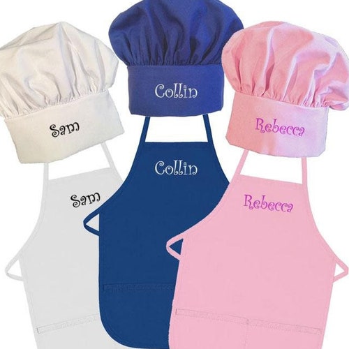 Personalized Embroidered Apron and Chef Hat Set | Etsy