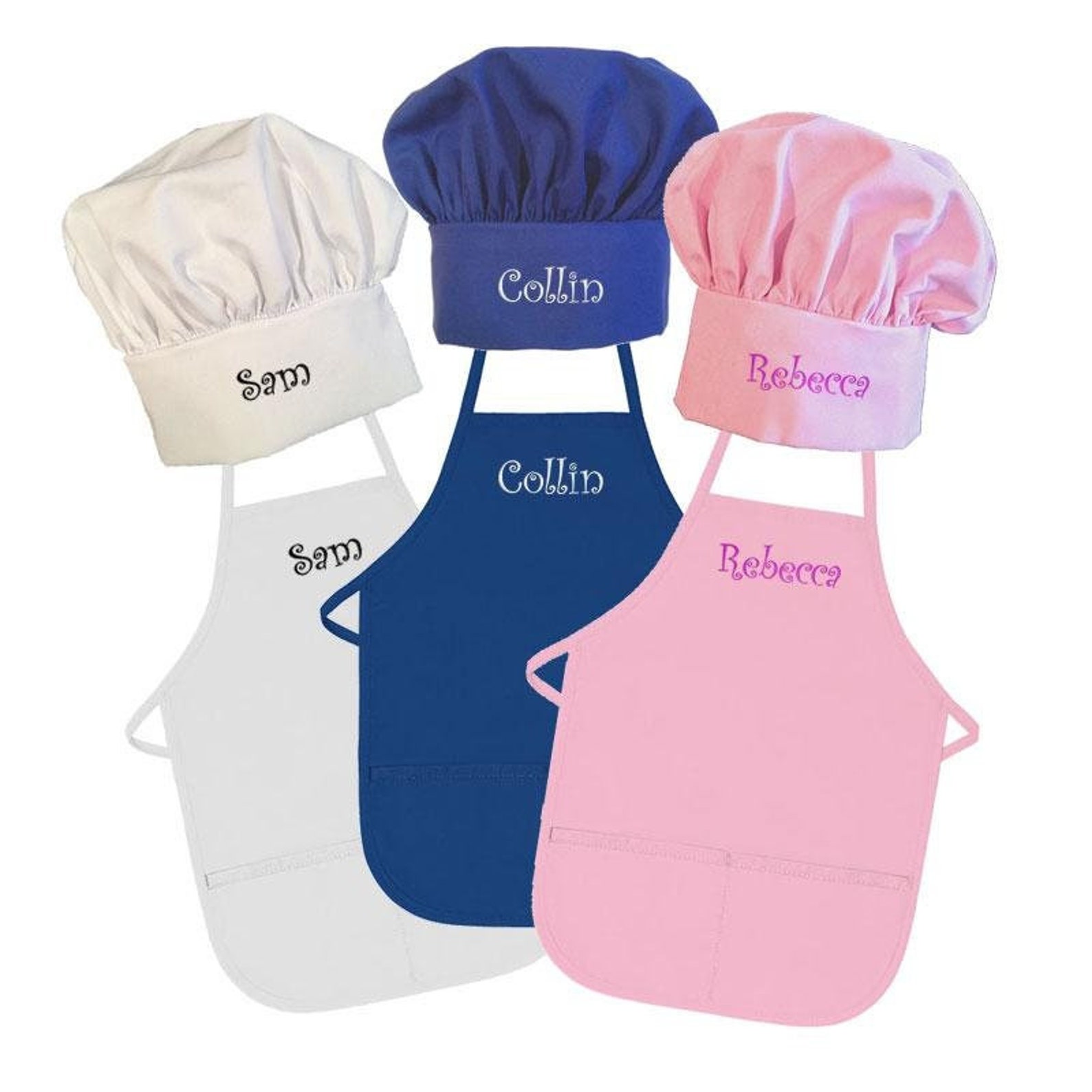 Personalized Embroidered Apron and Chef Hat Set | Etsy