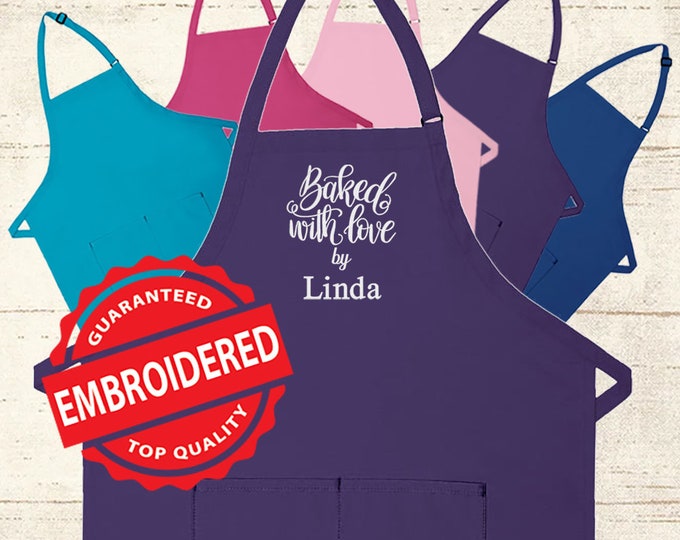 Personalized Embroidered Apron Customizable Apron Personalized Apron ...