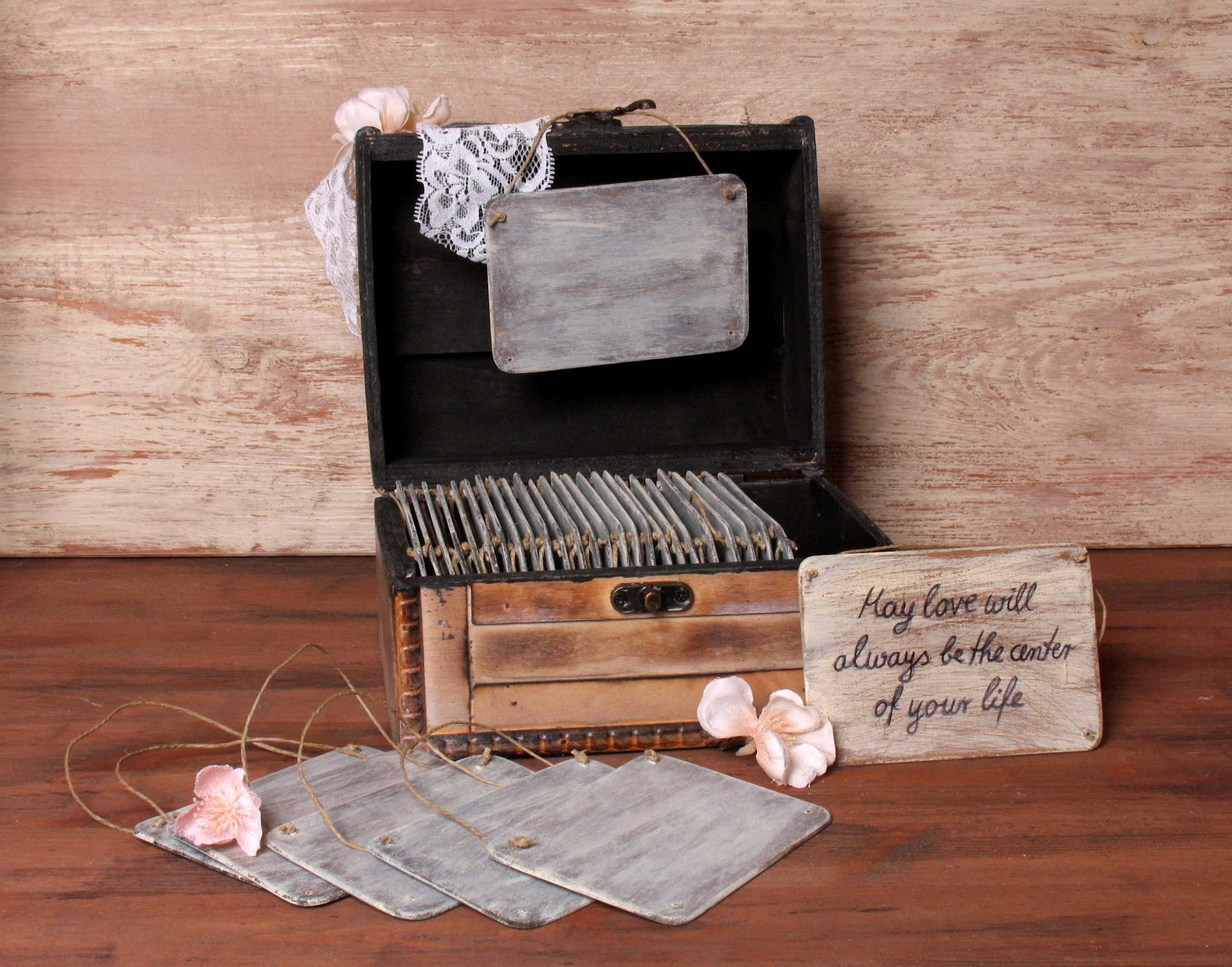 OOAK Rustic Winter Wedding Wish Chest - Etsy